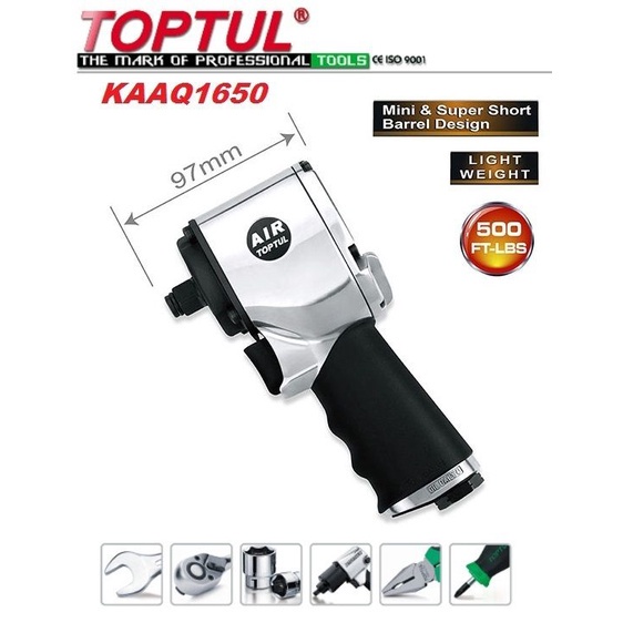 Toptul 1/2-inch Dr. 678Nm Super Duty Mini Air Impact Wrench | Shopee ...