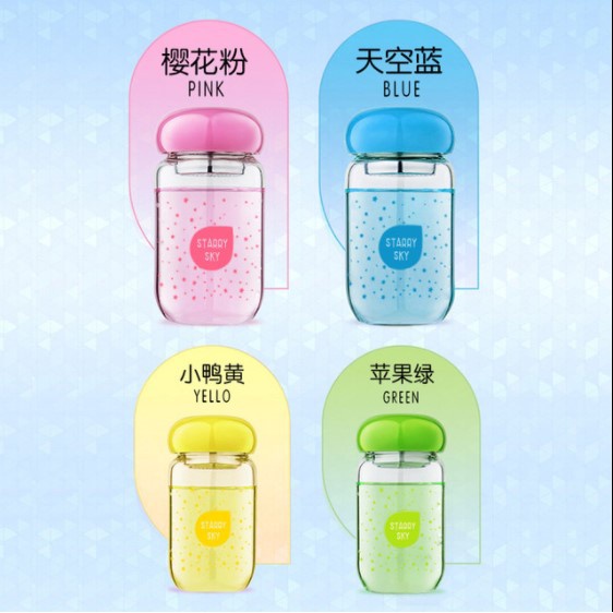KOREAN STYLE STARY GLASS CUPS PORTABLE CUTE TUPPERWARE TEMPERED GLASS ...