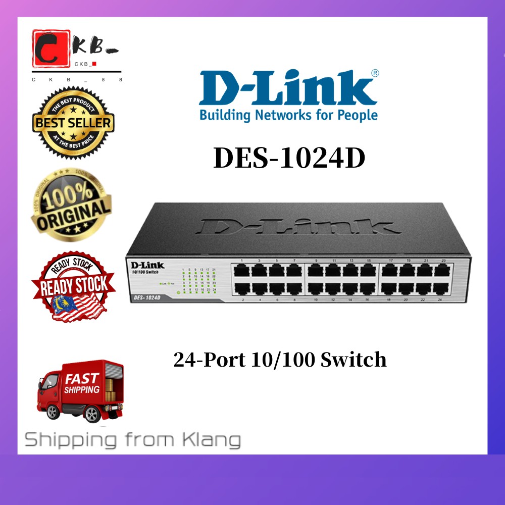 🔥Ready Stock🔥D-LINK 24-Port Desktop LAN Switch Ethernet Network (DES ...