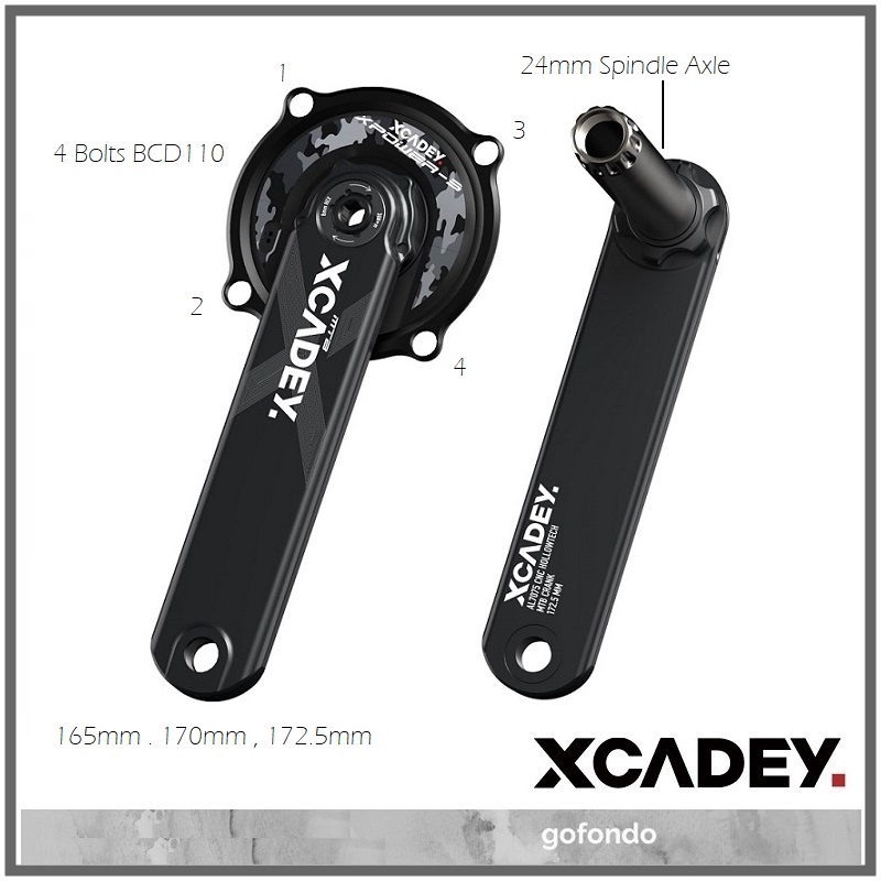 XCADEY XPOWER Spider Power Meter Bicycle Crankset 4 Bolts Road Bike ...