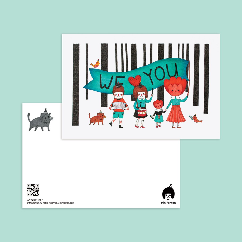 Minifanfan | We Love You Postcard | Friendship Inspirational Quotes ...