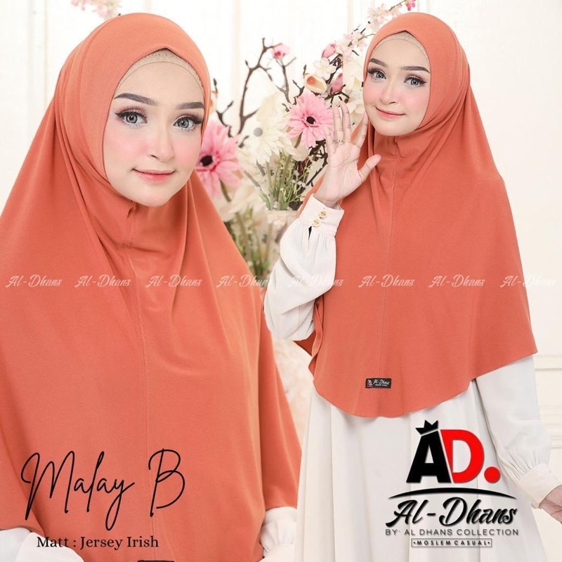 Bergo MALAY Bayza Hijab Jersey Irish Premium Original Jilbab AD Instant No Pad Antem | Shopee ...