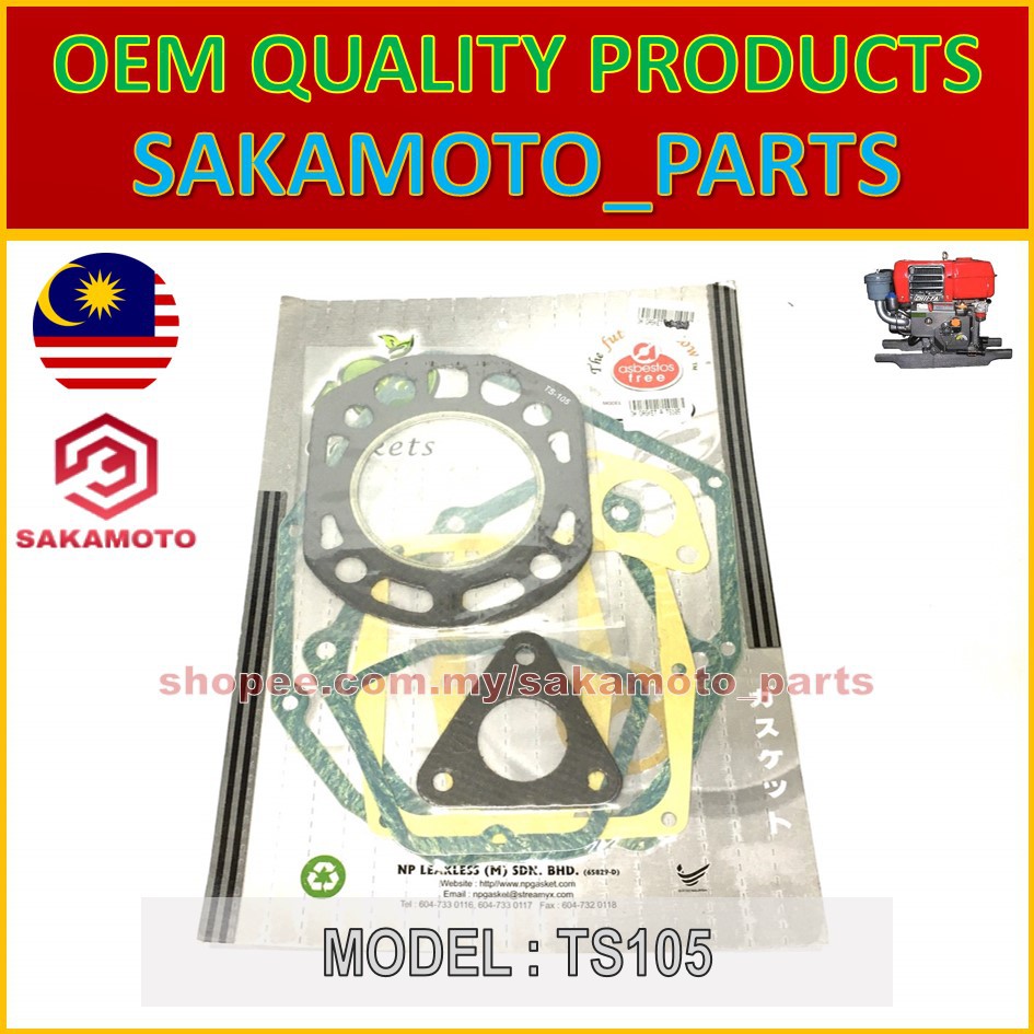 Yanmar TS105 NS90 Ns10 TS120Engine Overhaul gasket set | Shopee Malaysia