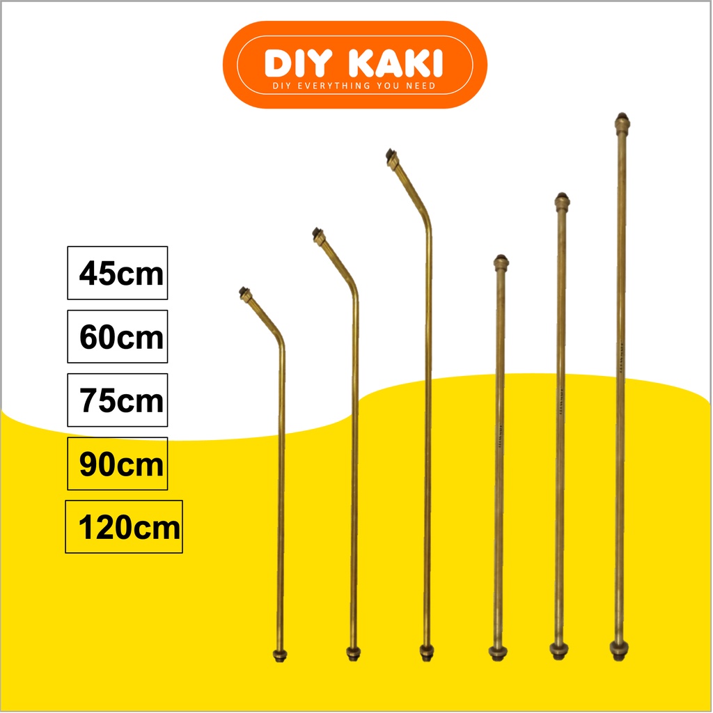 60cm 75cm 90cm BRASS Manual Knapsack Sprayer Lance Penyembur Batang Bengkok Pump Racun spec ...