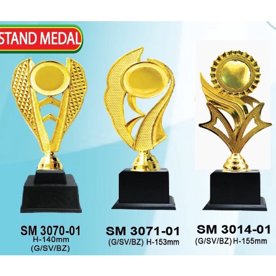 STAND MEDAL WITH PLASTIC BASE 1" X 3" + LOGO STICKER | Shopee Malaysia