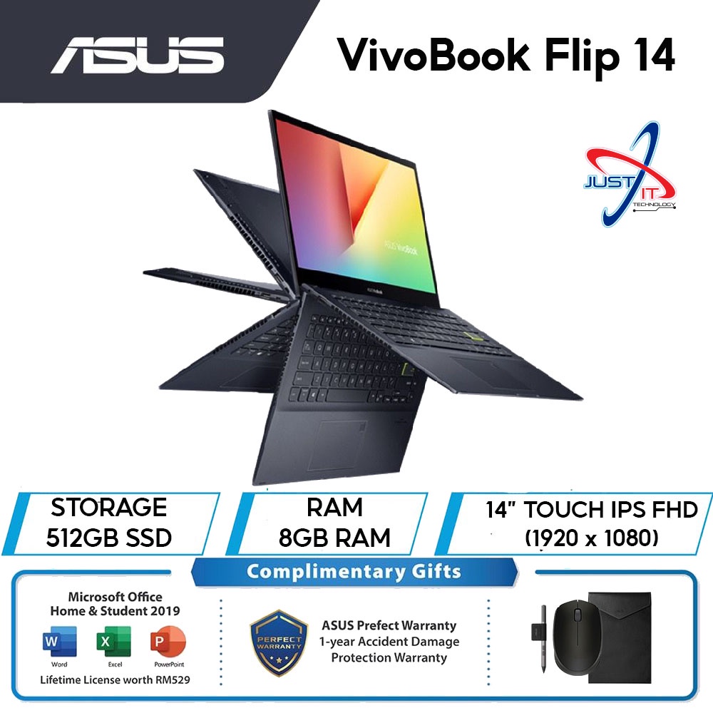 ASUS VIVOBOOK FLIP 14 TP470E-AEC333WS 14" Touch Laptop I5-1135G7 8GD4 ...