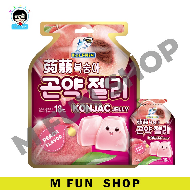 *Ready Stock* 15Pcs Konjac Jelly Piece Captain Dolphin (20g x 15Pcs) 蒟蒻果冻 Flavour Peach/Mango ...