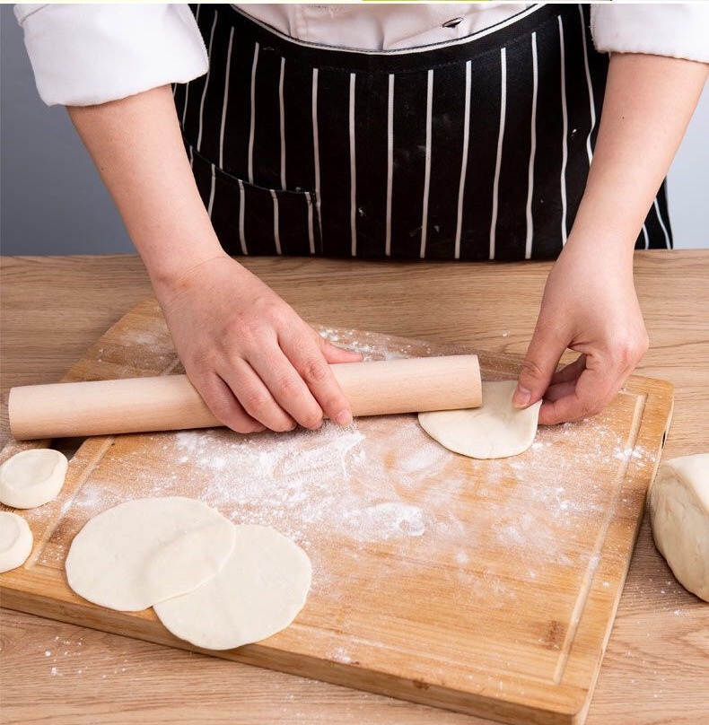 AO Home Dough Roller Solid Wood Rolling Pin Baking Cookies Biscuit ...