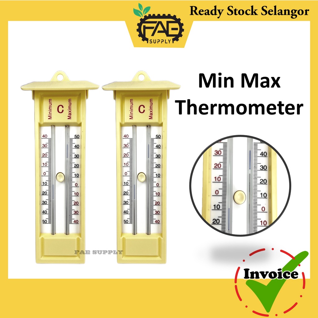 Min Max Thermometer mercury memory analog green house | Shopee Malaysia