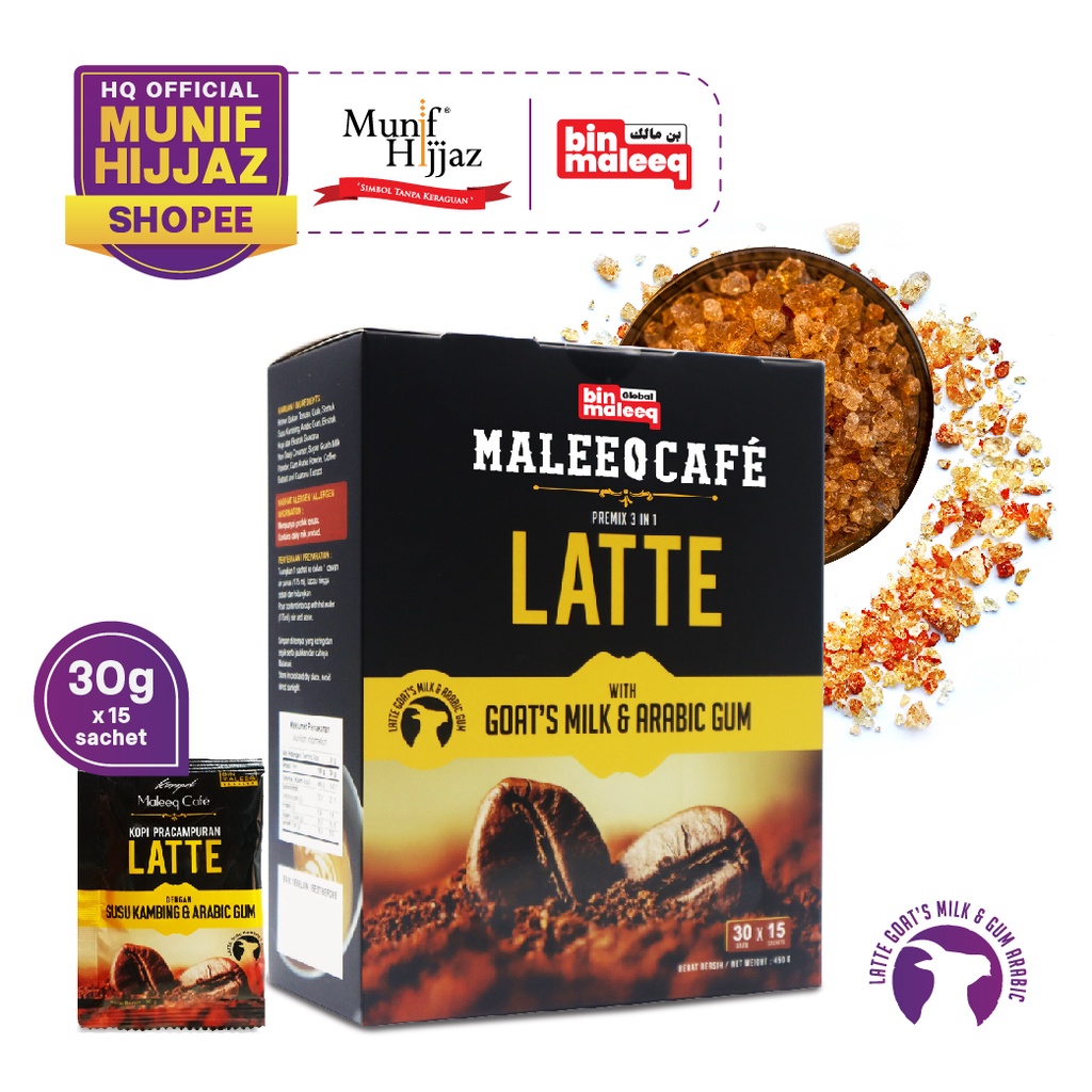 Maleeq Cafe Latte Susu Kambing Arabic Gum(15 sachet x 30g) - susu ...