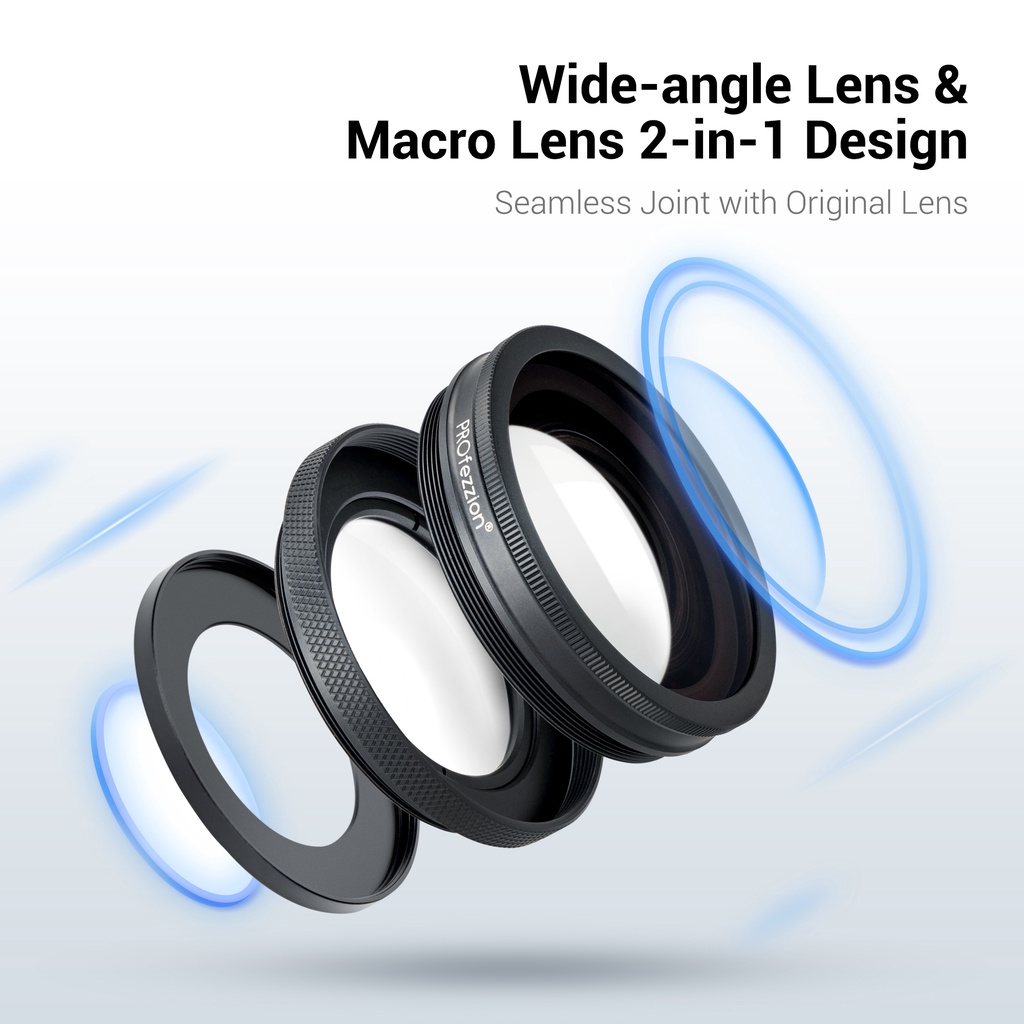 PROfezzion WAL-52X18 Add-on Lens 18mm Wide-angle & 10X Macro Lens 2 in ...