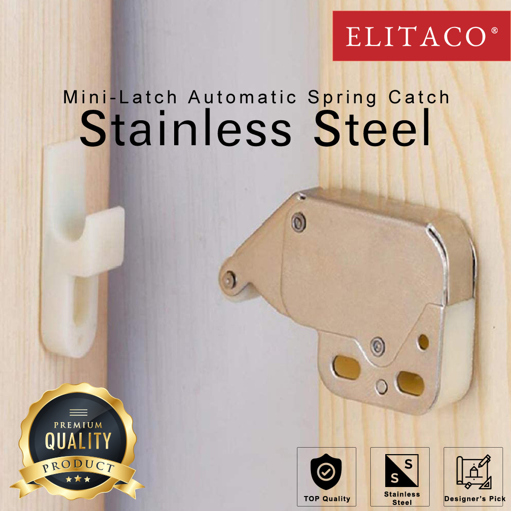 【ELITACO】Stainless Steel Mini Latch Automatic Spring Catch Lock ...