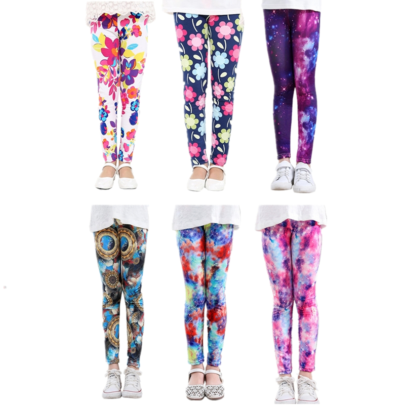 WFRV Kids Girl Pants Soft Elastic Girl Leggings Floral Printed Girls ...