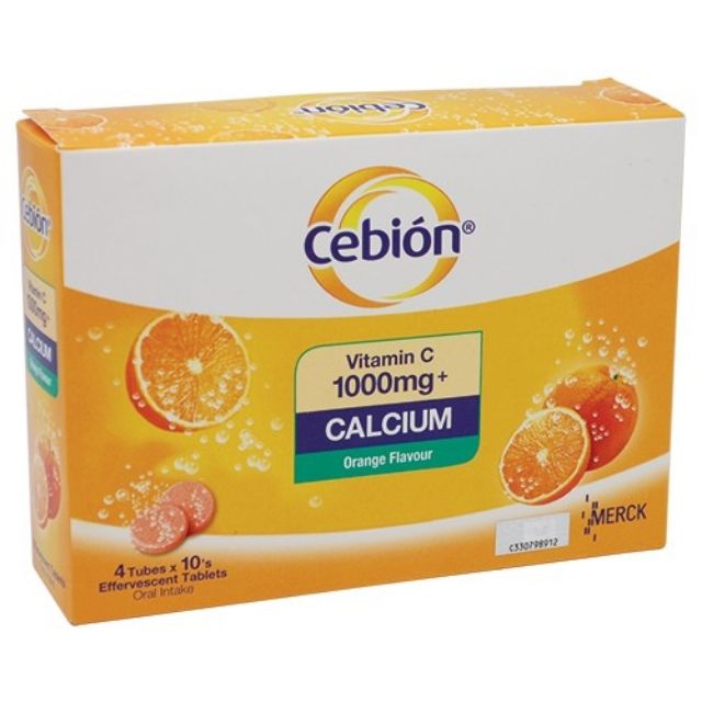 Cebion Effervescent Vitamin C + Calcium - Orange 10s x 4 | Shopee Malaysia