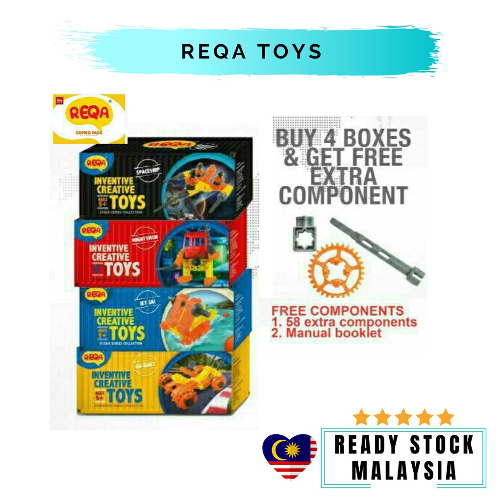COMBO 4 IN 1 REQA TOYS Creative Educational Toys Kit Building Blocks ...