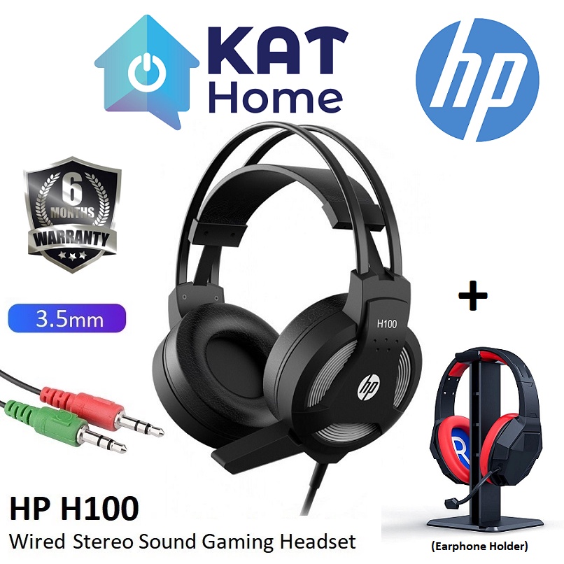 HP H100 WIRED MUSIC STEREO SOUND HEADPHONE GAMING HEADSET WITH VOLUME ...