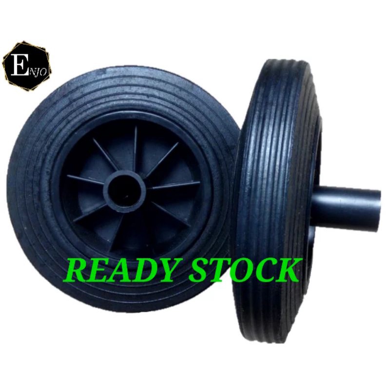 READY STOCK Waste bin wheel 120L RODA TONG SAMPAH HIJAU 8 INCH ...