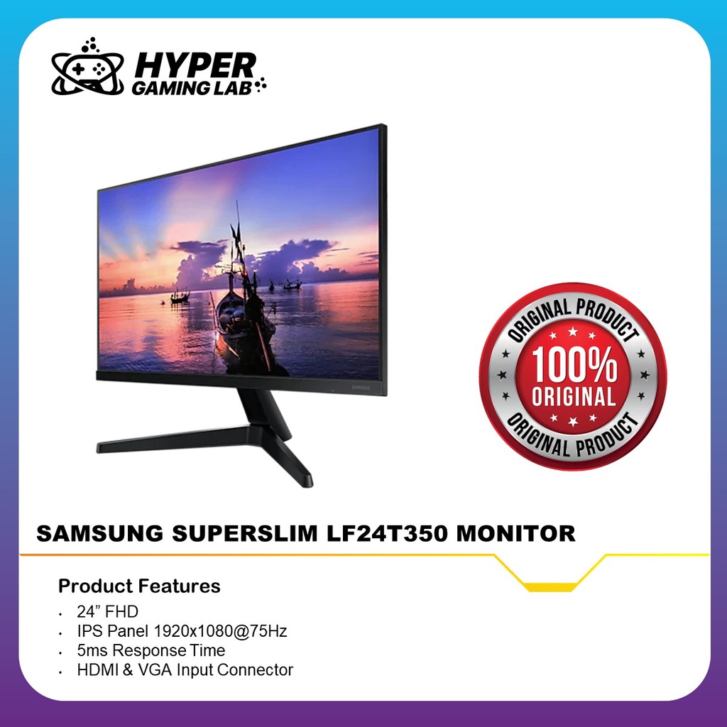 SAMSUNG Super Slim LF24T350 MONITOR (24" (23.5")/1920x1080/5MS 75Hz/D ...