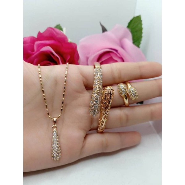 SET BATU PUTIH 18K EMAS SUASA SADUR | Shopee Malaysia