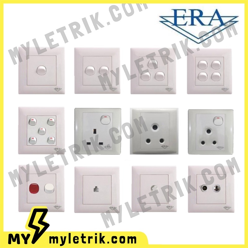 Sirim ERA Switches 1 Gang / 2 Gang / 3 Gang / 4 Gang / 13A / 15A / 20A ...