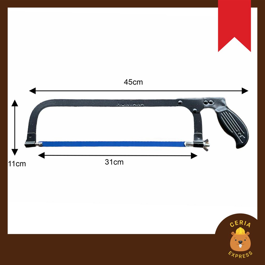 12" Hacksaw Frame Gergaji Besi / Gaji Besi c/w Blade Mata Gaji Besi ...