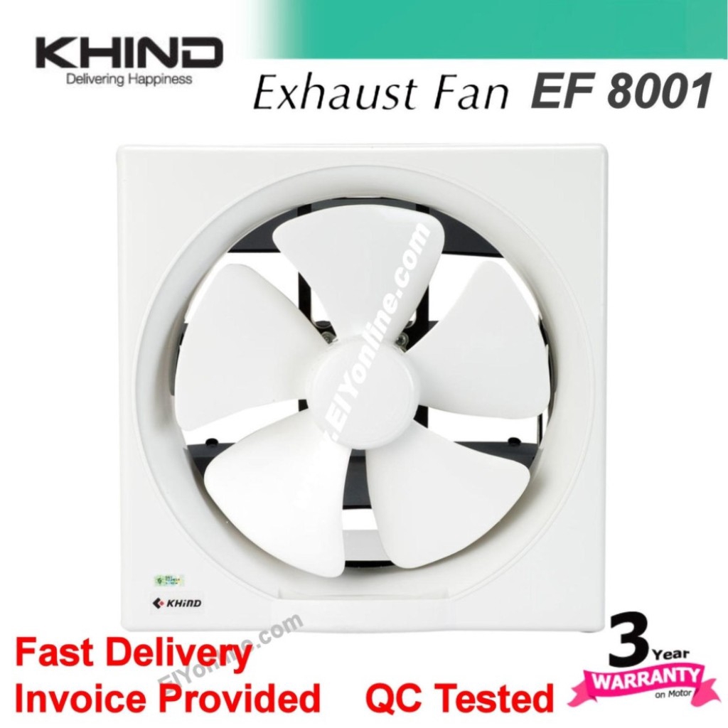 KHIND EXHAUST FAN 8" EF8001 (3 Years Warranty) 10" hole to install ...