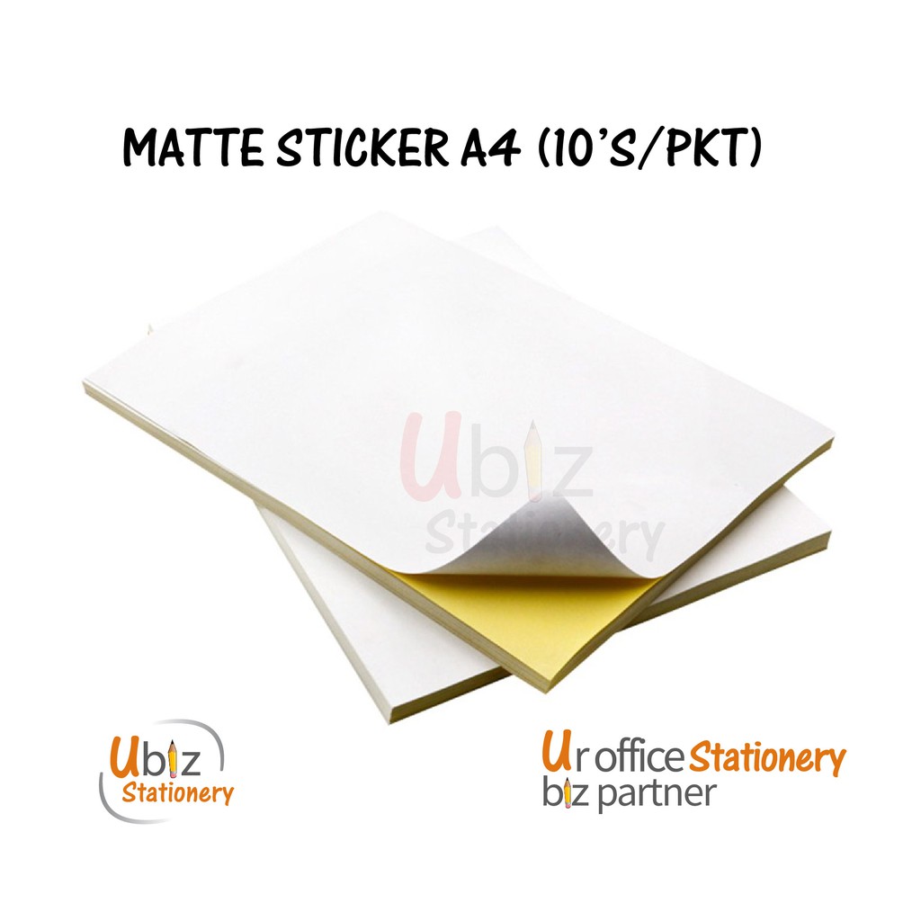 Inkjet / Laser Printing A4 Matte Sticker Paper (10's/pack) | Shopee ...