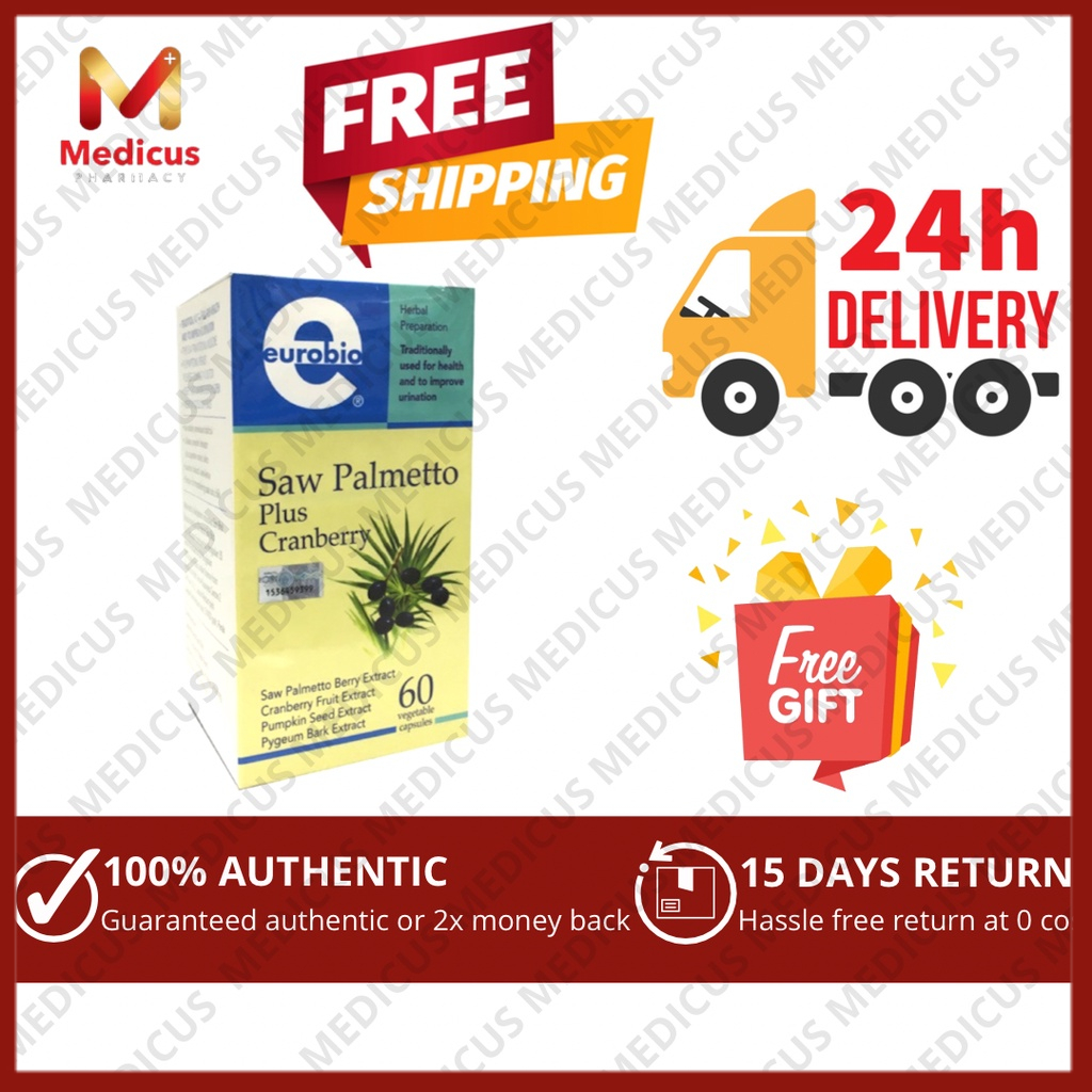 Eurobio Saw Palmetto Plus Cranberry 60's FOC FREE GIFT (Exp: 01/2029 ...