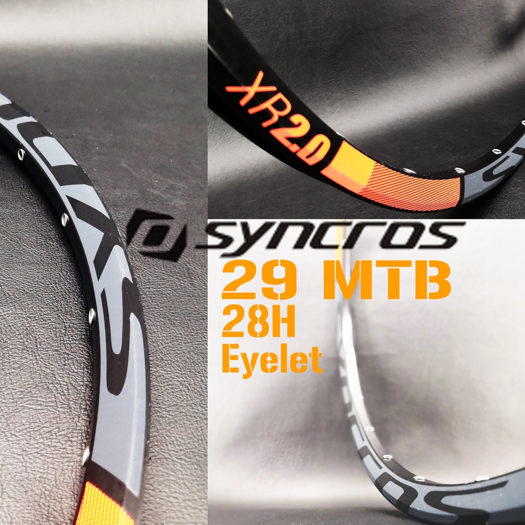 29" MTB Alloy Rim Syncros Ultra-Light Weight Eyelet 28H FV Bicycle Rim ...