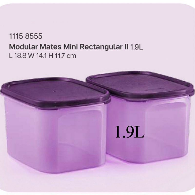 Tupperware Modular Mates Mini Rectangular 1.9L(2pcs) | Shopee Malaysia