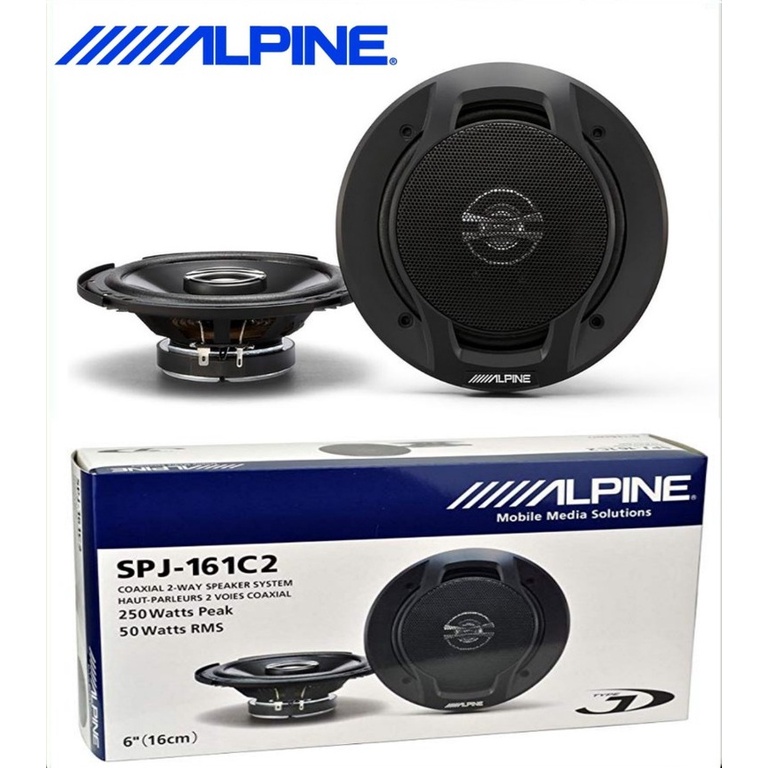 ALPINE SPJ-161C2 6 INCH 2-WAY COAXIAL SPEAKER 250W PEAK POWER 50W RMS ...