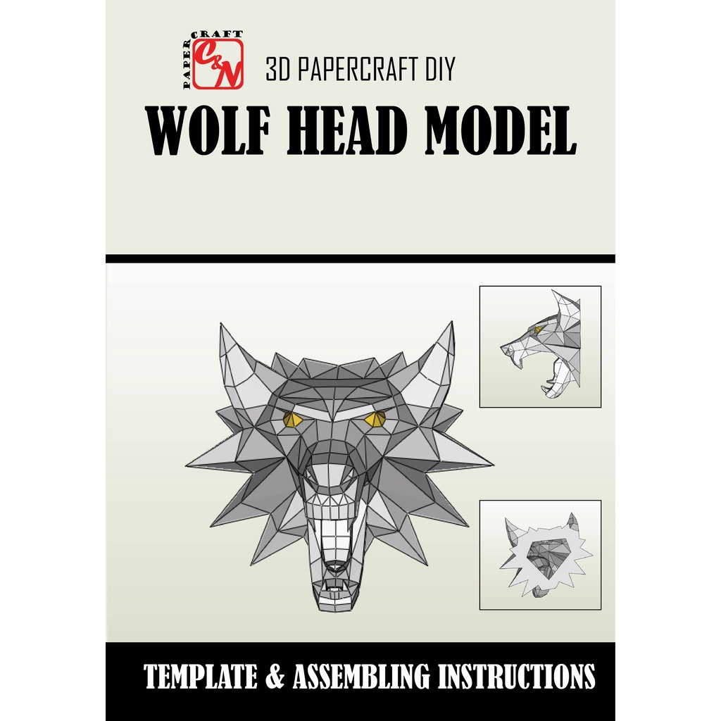 [VIETNAMESE Guide] WALL-MOUNTED WOLF HEAD MODEL KIT-PAPERCRAFT | Shopee ...