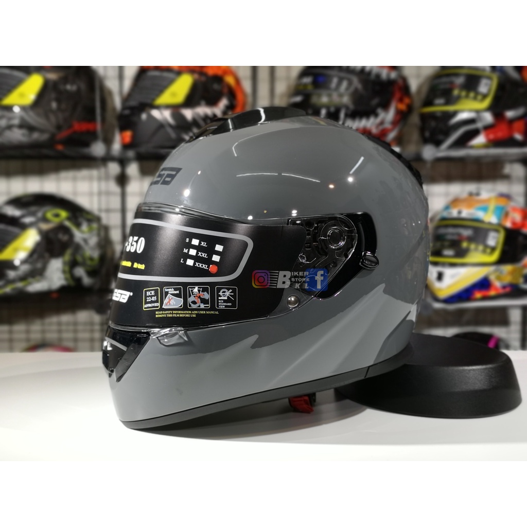 Original GSB G-350 Cement Grey Full Face Helmet - Size 3XL For Big Head | Shopee Malaysia