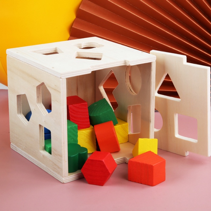 15 Holes Shape Cube Box Blocks/Educational Toy/Shape Puzzle | Shopee ...
