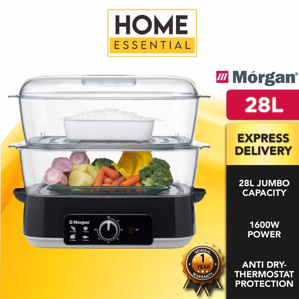 MORGAN 2 Tier Nutristeam Food Steamer (28L) MFS-29 BK | Shopee Malaysia