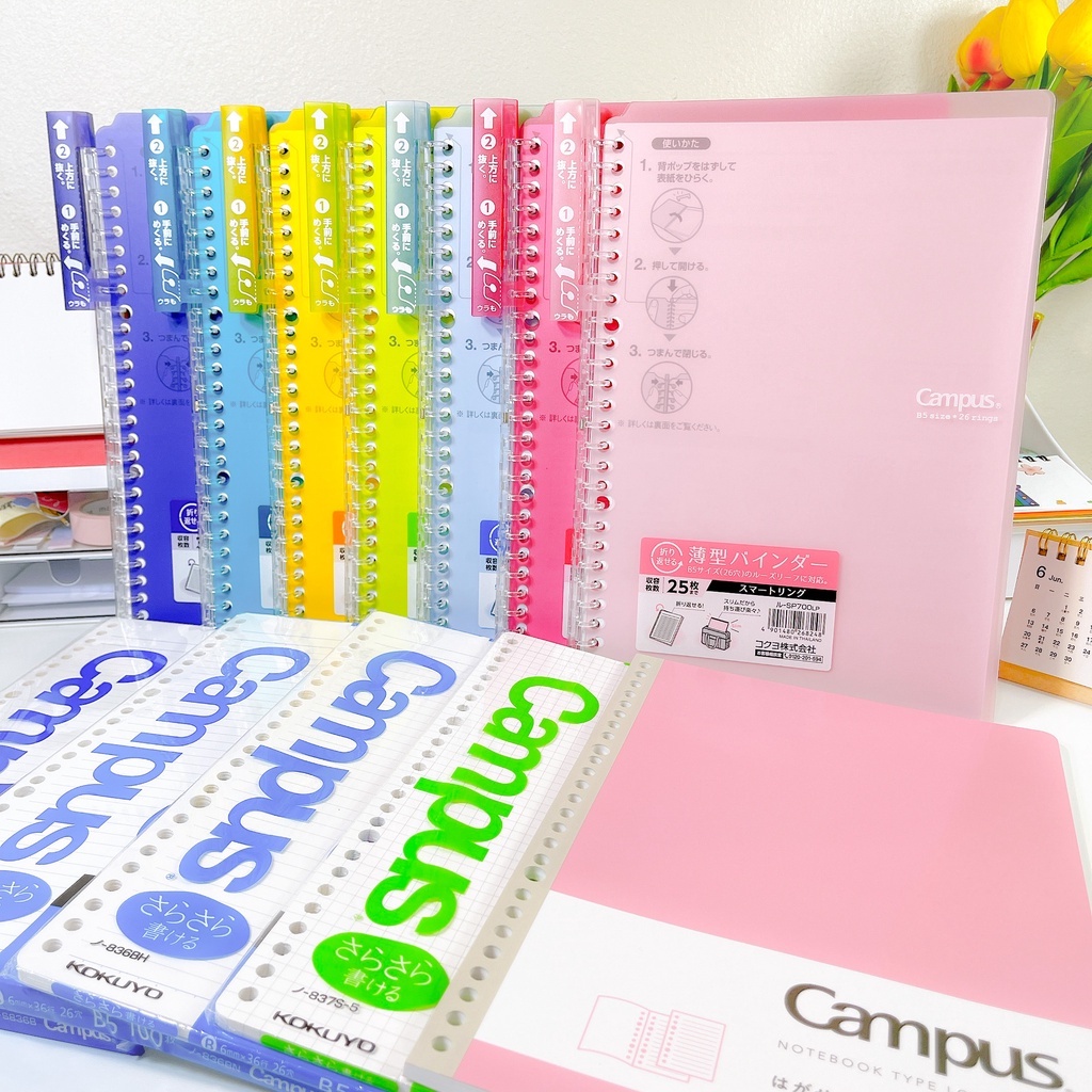 Kokuyo Campus B5 Refillable Notebook Smart Ring Binder Loose Leaf B5 26 Holes (Kokuyo) | Shopee ...