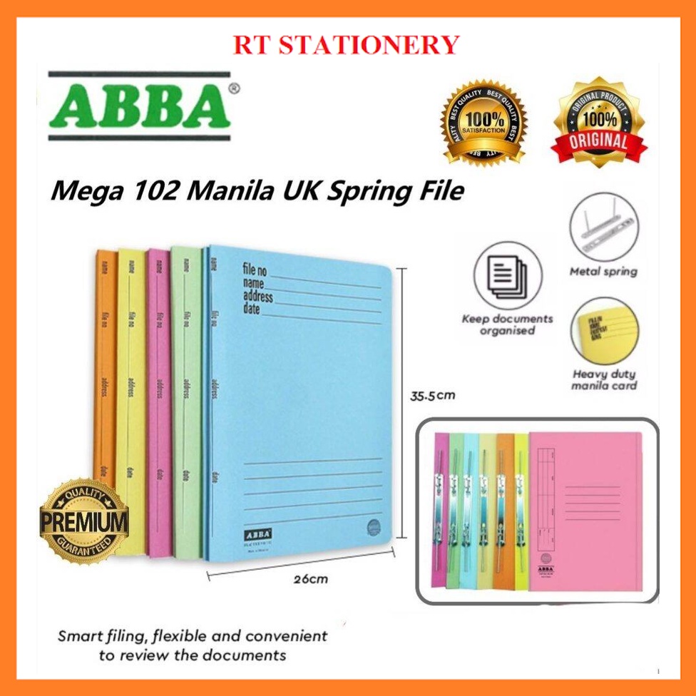 Abba Mega/Uni Manila Flat Spring File / Manila File / Spring File ...