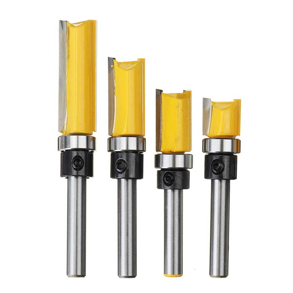 1/4" Shank Mortise Template Flush Trim Pattern Router Bit Set with Top ...