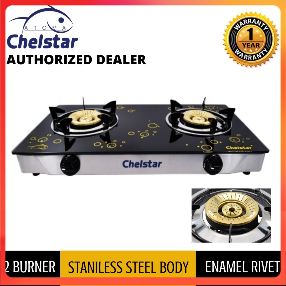 CHELSTAR Double Burner Glass Table Top Gas Stove CGT-328 | Shopee Malaysia