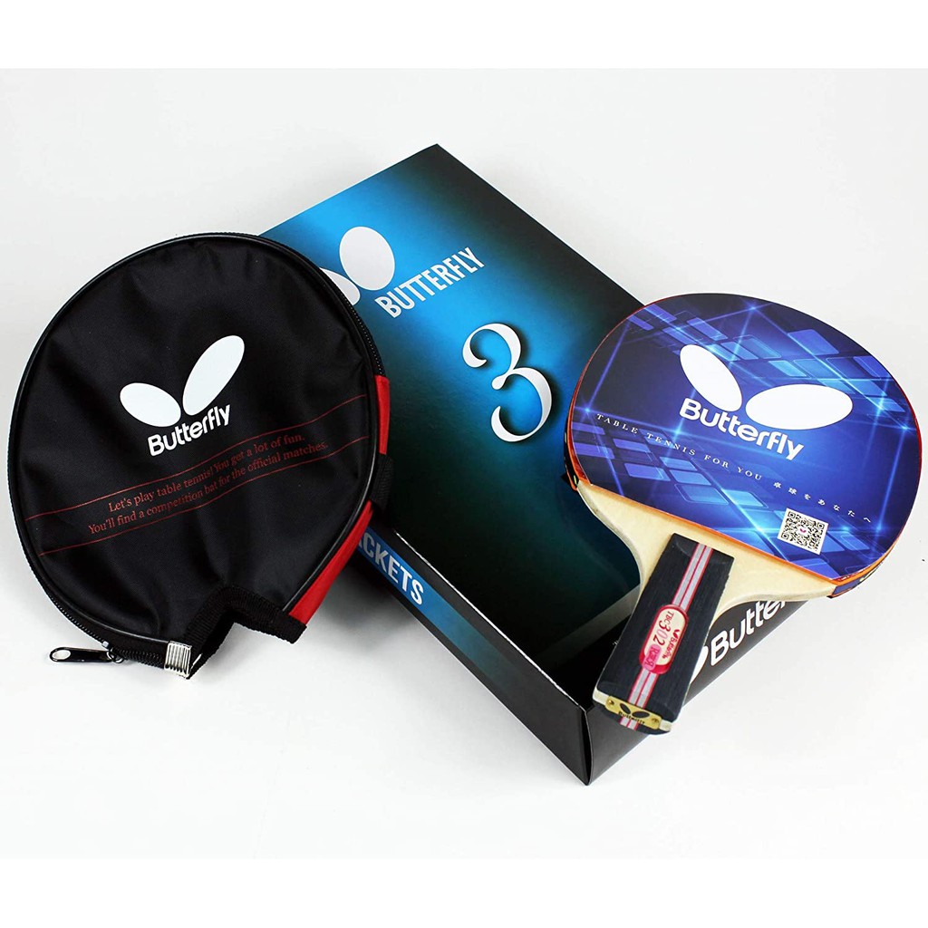 Butterfly 302 Chinese Penhold Table Tennis Racket Set - 1 Ping Pong ...