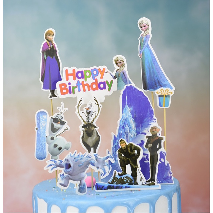Frozen Themed Cupcake Toppers Boys Girls Birthday Cake Toppers Elsa ...