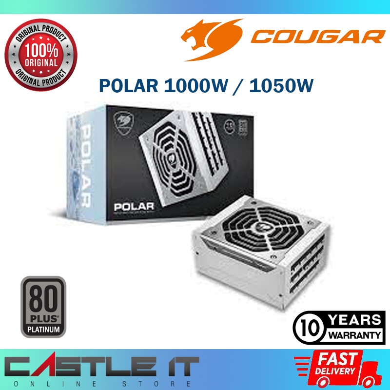 Cougar POLAR 1200W 1050W 80PLUS PLATINUM JAPANESE Capacitors White ...