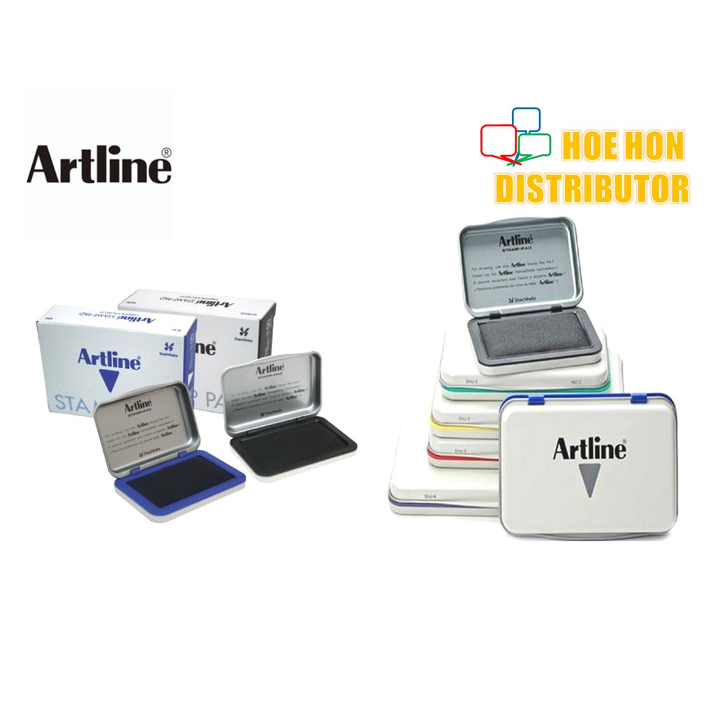 Artline Stamp Pad Permanent Ink / Chop Setem Black Blue Red Green ...