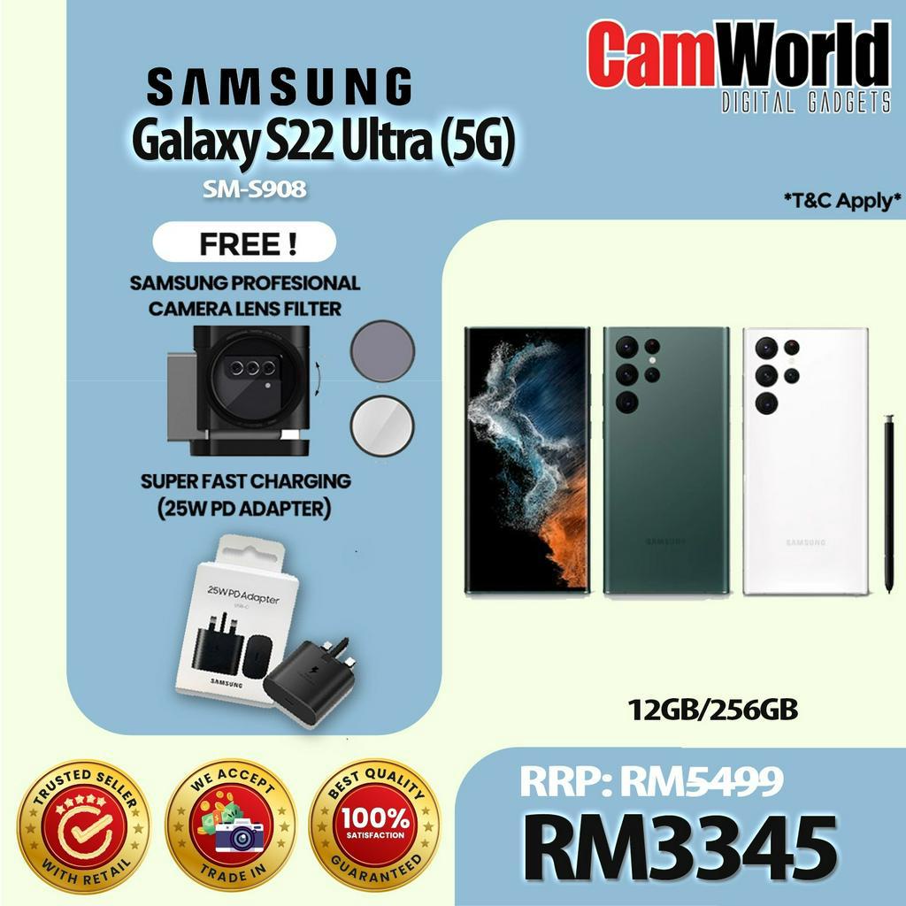 Samsung Galaxy S22 Ultra 5G ( SM-S908 ) ( 12GB + 256GB ) With Filter ...