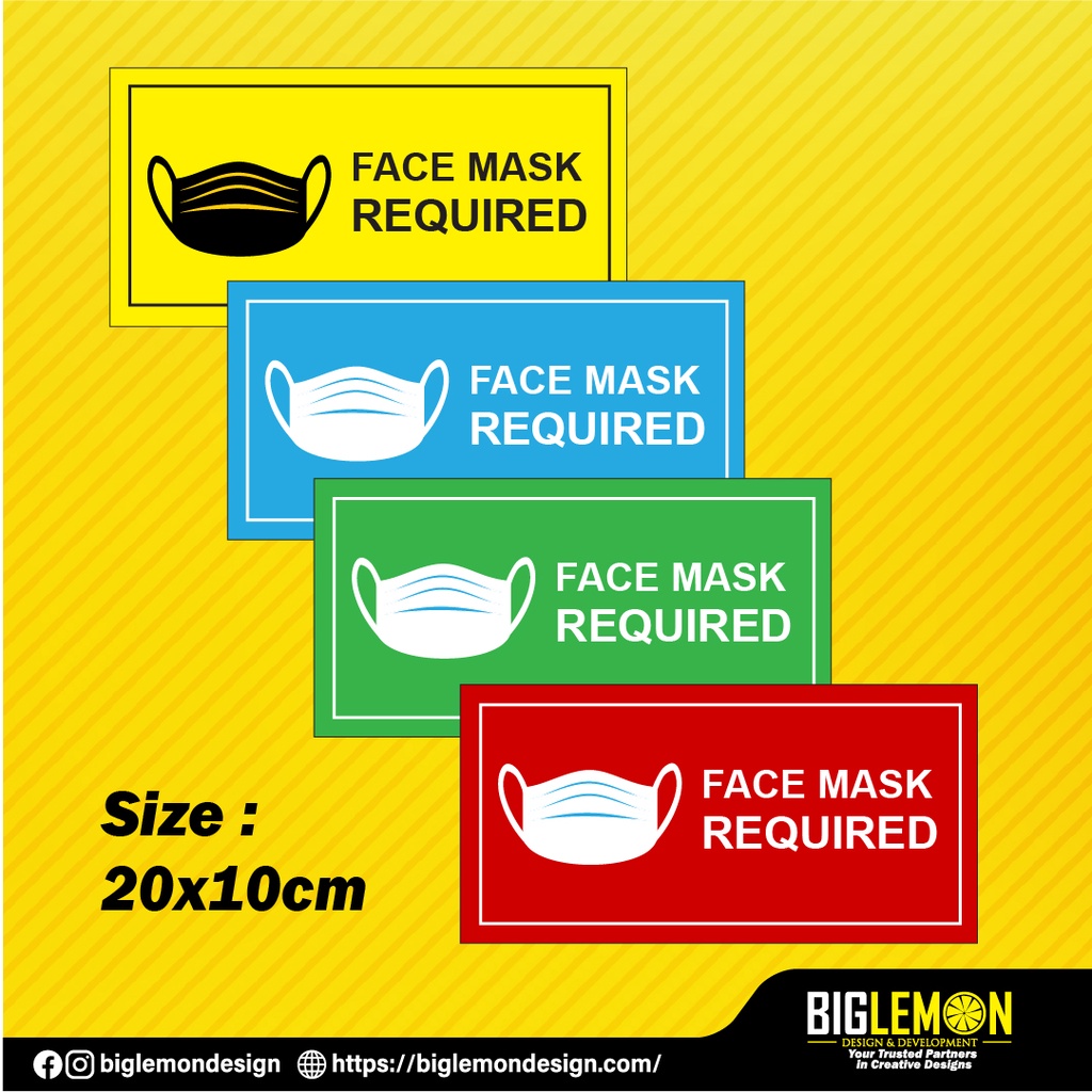 Wear Mask Sticker facemask required face mask required | Shopee Malaysia