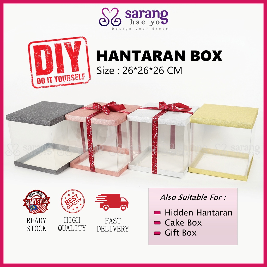 Kotak Hantaran Kahwin Tunang Hidden Box Gift Box Glitter Transparent ...