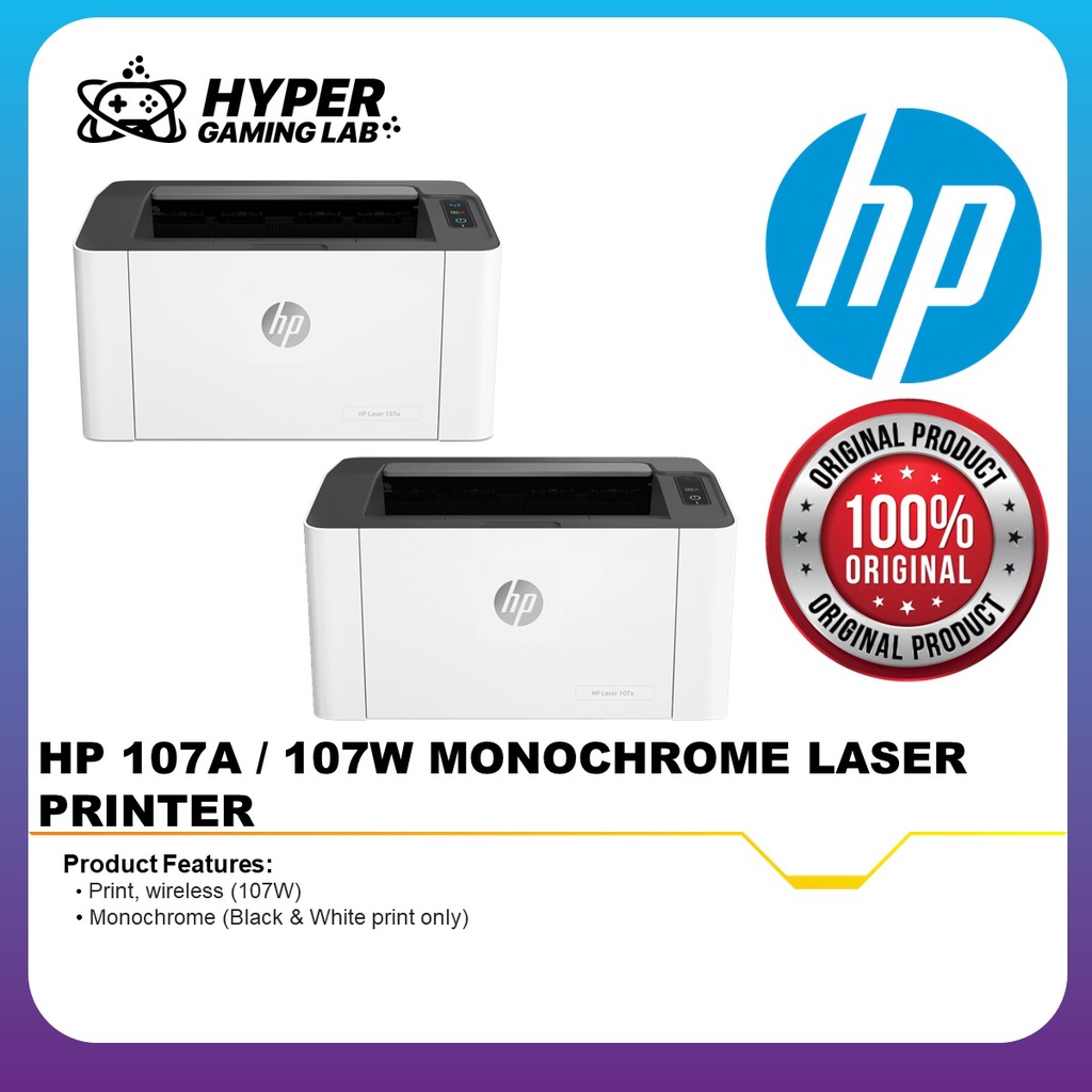 HP Laser Monochrome Laser Printer 107A/107W | Shopee Malaysia