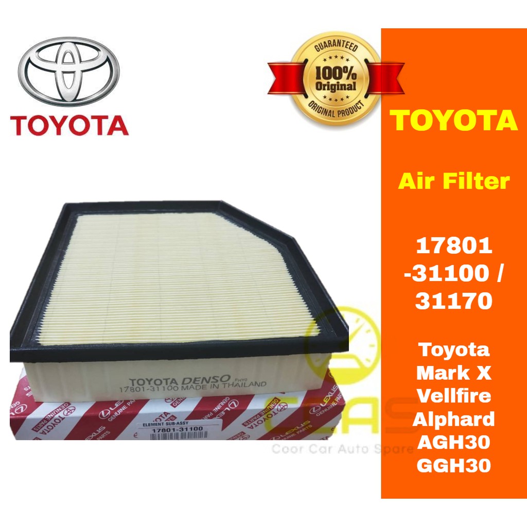 ( 100% ORIGINAL ) Toyota Air Filter - 17801-31100 & 17801-31170 ...
