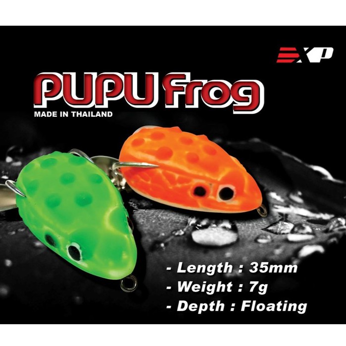 EXP Pupu Soft Frog Snakehead Fishing Lure Soft Rubber Frog Handmande ...