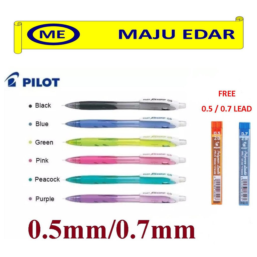 PILOT MECHANICAL PENCIL REXGRIP 0.5/0.7 / PENSEL TEKAN PILOT REXGRIP 0. ...